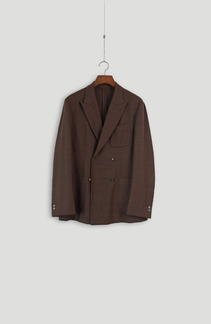 Double Breasted Rover Jacket - Brown Fresco – Eudaemon
