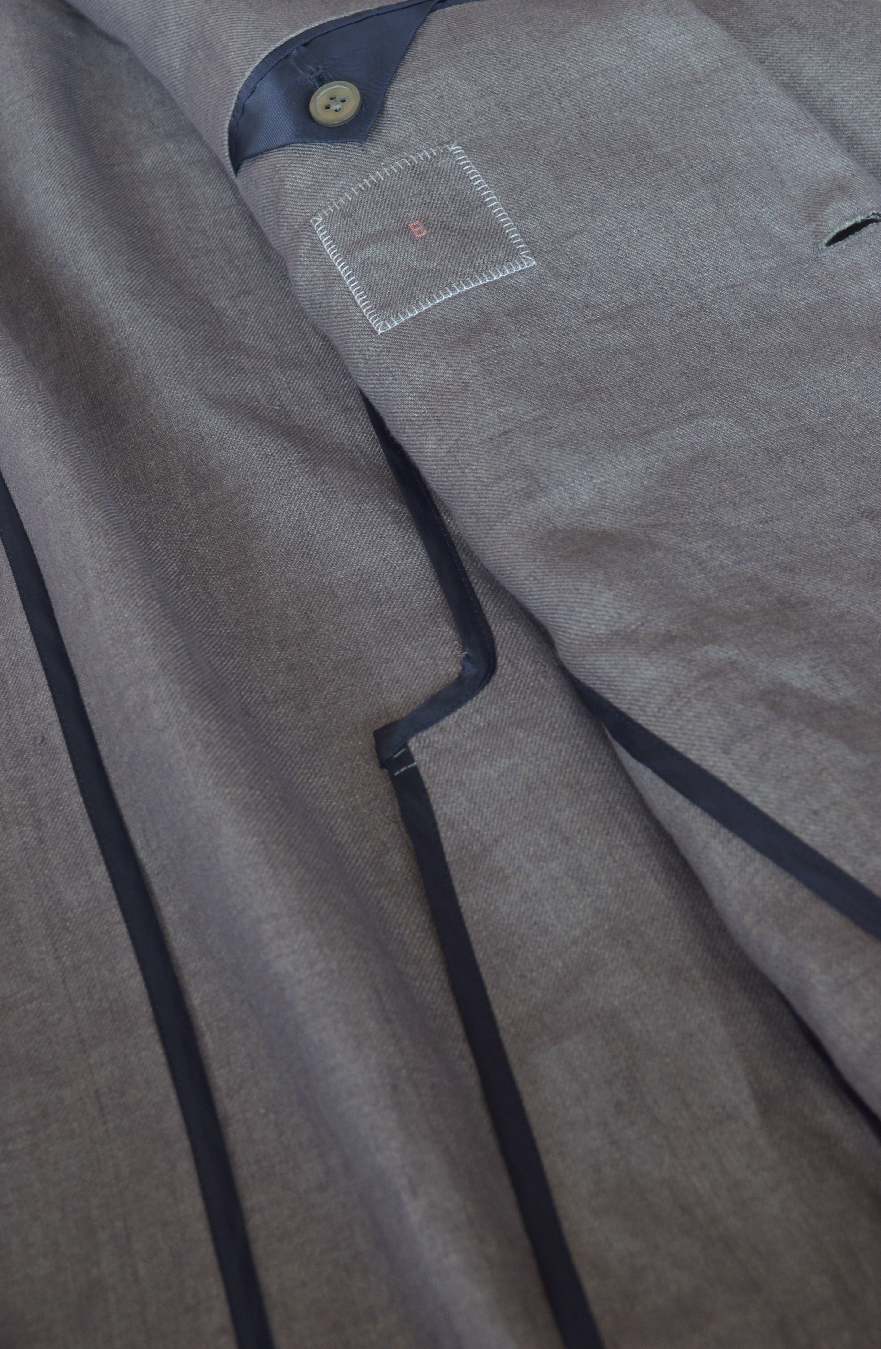 Eudaemon Two Button Nomad Jacket For Men Frost Grey |100% linen, milanese