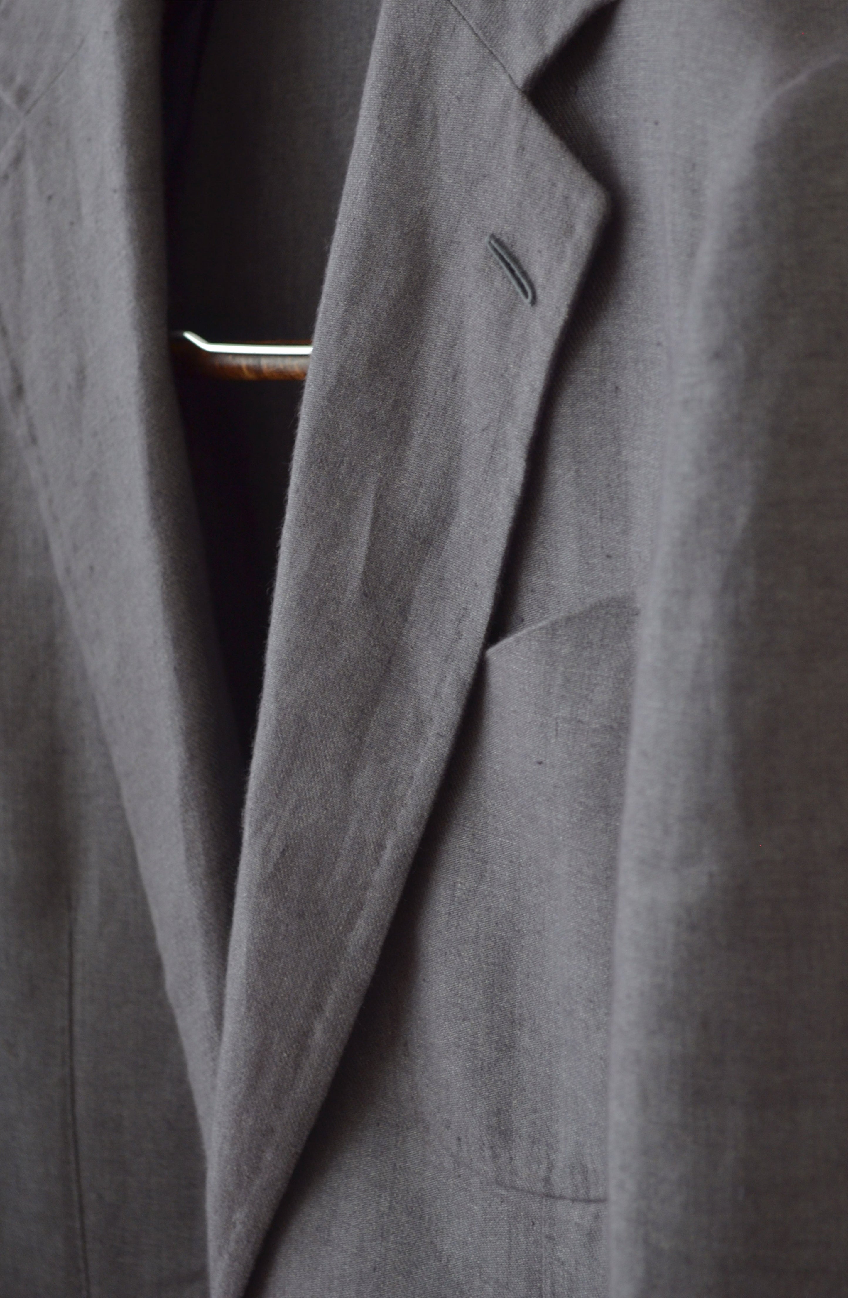 Eudaemon Two Button Nomad Jacket For Men Frost Grey |100% linen, milanese