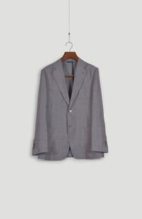 Eudaemon Two Button Nomad Jacket For Men Frost Grey |100% linen, milanese